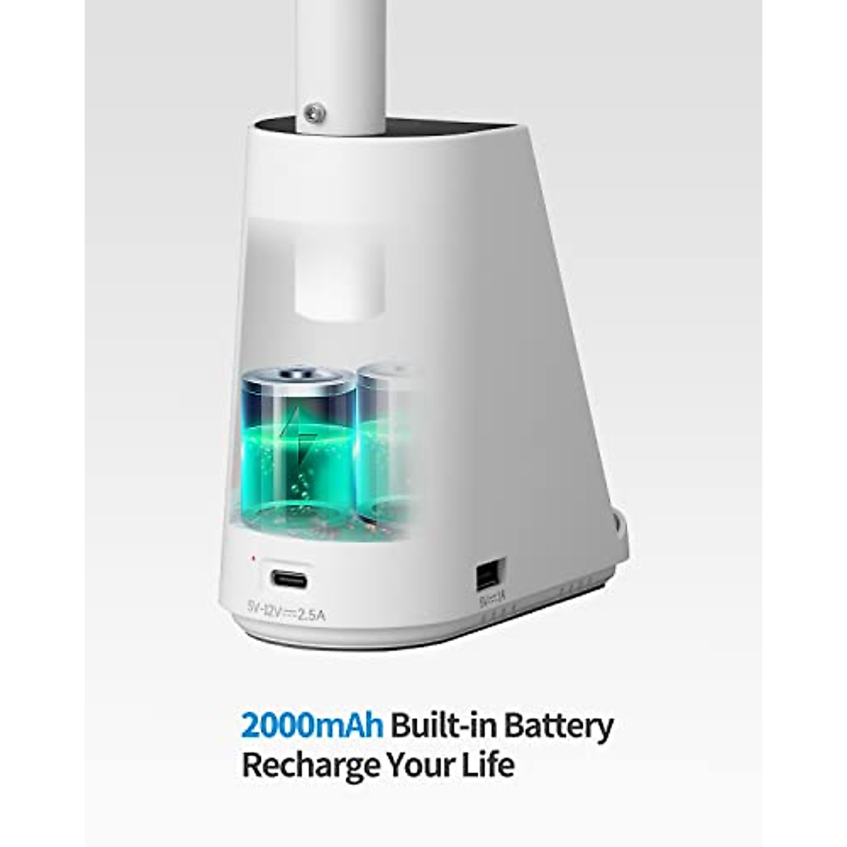 seebest Rechargeable Desk Lamp with 15W Fast Wireless Charger, USB Charging Port, Table Lamp for Home Office, Touch Control Eye-Caring Stepless Dimming, Foldable Little Lamp, for Reading Work