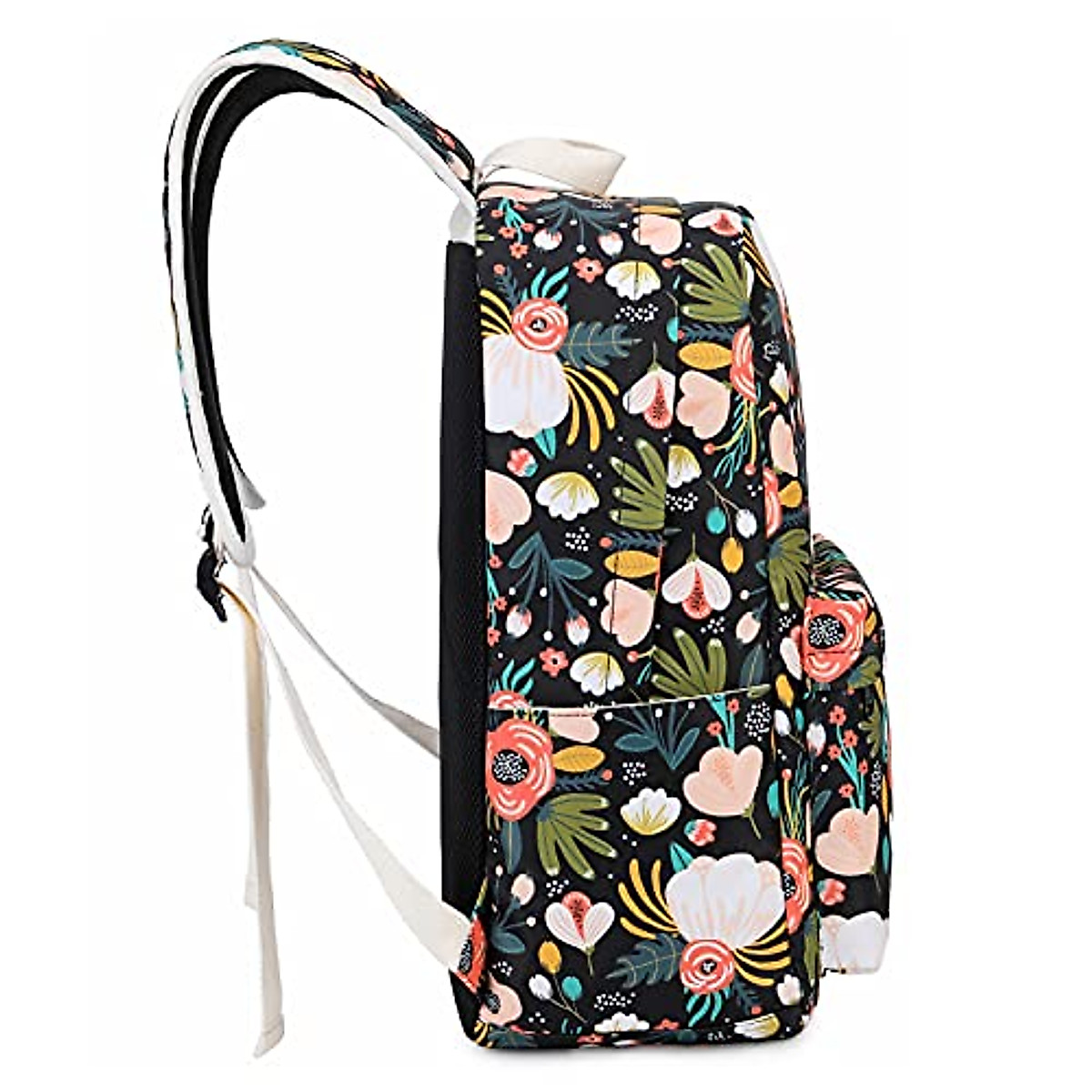 Octsky Kids Backpack for Girls Teens Elementary Middle School Bookbags Childs Back to School Bag with Lunch Box, Black/Multi, One Size