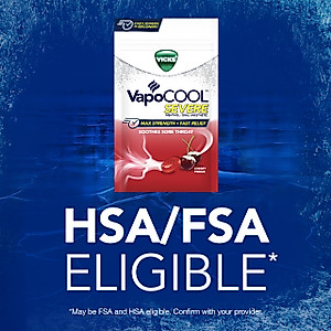 Vicks VapoCOOL SEVERE Medicated Sore Throat Drops, Fast-Acting Max Strength Relief, Soothes Sore Throat Pain Caused by Cough, Powerful Vicks Vapors, Menthol, Cherry Freeze, 225 Total (5 Packs of 45)