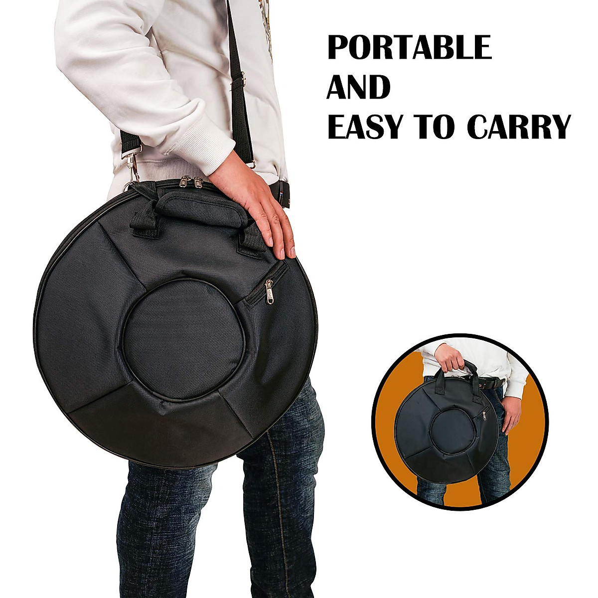 14 Inch 15 Note Steel Tongue Drum Qingshi Percussion Instrument Lotus Hand Pan Drum with Drum Mallets Carry Bag，Used for music education concert spiritual healing yoga meditation (Green)