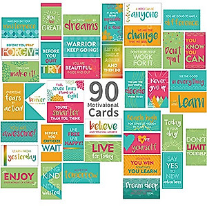 Outus 90 Pieces Motivational Cards Inspirational Cards Positive Cards Kindness Cards Encouragement Cards Motivational Quote Cards Appreciation Mini Note Cards in Business Card Size and Blank Back