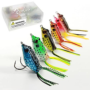 Hollow Body Frog Freshwater & Saltwater Float on Water Lure Kit (18 PCS)