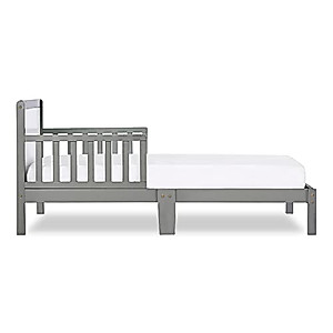 Dream On Me Brookside Toddler Bed In Steel Grey, Greenguard Gold Certified, JPMA Certified, Low To Floor Design, Non-Toxic Finish, Safety Rails, Made Of Pinewood