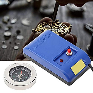 Electrical Demagnetizer Tools + Compass Set Watch Repair Degausser Durable Portable for Watch Repair Degausser(U.S. regulations)