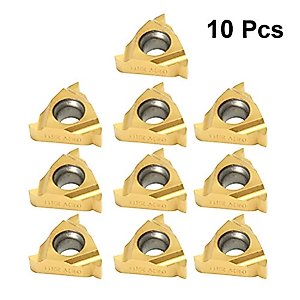 10pcs Carbide Turning Inserts Blades Turning Tool Durable Lathe Inserts A60 Threading Cutter