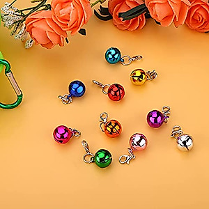 Molain 10 Pcs Cat Dog Collar Bells, Jingle Bell for Cat Collar,Dog Collar Charms,Colourful Pet Small Bells with Clasps Collar Accessories,Festival Party DIY Crafts Decoration
