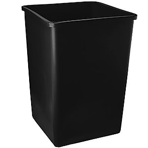PRO&Family 140 Qt. / 35 Gallon / 132 Liters Black Square Trash Can. Trash Bin Kitchen Trash Can Recycling Bins Plastic Bin Garbage Can.