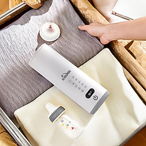 KNOIER Baby Bottle Warmer, 120V Portable Bottle Warmer for Travel, Electric Baby Formula Water Kettle, 5 Accurate Temperatures Contro, with Instant Breastmilk Function, for Journey On The Go