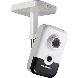 Hikvision Indoor 4MP DS-2CD2443G0-IW PoE Cube Camera 2.8mm Lens with Build in SD Slot, Wi-Fi, Two Way Audio, English Version, Replacement Model for DS-2CD2442FWD-IW