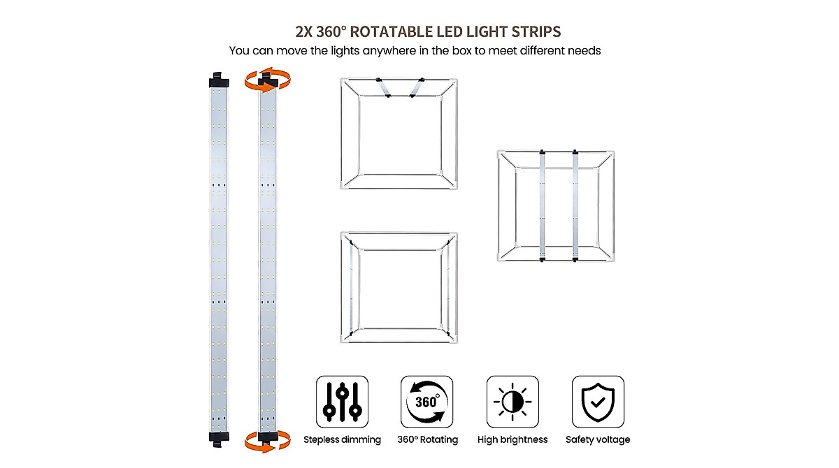 Photo Studio Light Box Kit with Dimmable LED Lights & Backgrounds