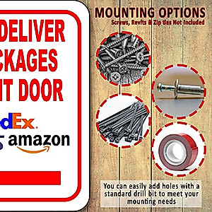 Please Deliver All Packages to Front Door Left Arrow Delivery Sign for Delivery Driver - Delivery Instructions for My Packages from Amazon, FedEx, USPS, UPS, Indoor Outdoor Signs for Home - 8.5"x10"