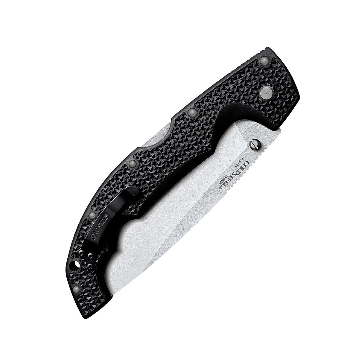Cold Steel Extra Large Drop Point Voyager / 12 1/4" Overall / 5 1/2" Blade / 4MM Thick / 6 3/4" Long GRIV-EXHANDLE / AUS10A Steel/Ambi Belt Clip/Blister Packed,Black