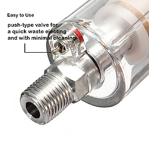 beduan Water Oil Separator Filter, 1/4" NPT Male and Female Thread Spray Gun Filters Air Line Compressor Fitting （Pack of 2）