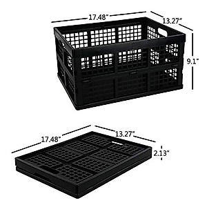 Utiao 34 Quart Collapsible Storage Bins, Folding Crate, Milk Crate, 3 Packs