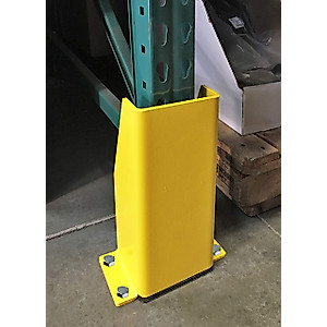 Electriduct Steel Pallet Rack Frame Guard Forklift Post Protector 4.5" U Channel, Height: 12", 3mm Thickness, Safety Yellow
