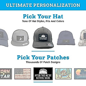 Pull Patch Flat Bill Snapback Trucker Hat | Charcoal & Black Tactical Cap | 2x3 in Loop Surface to Attach Morale Patches