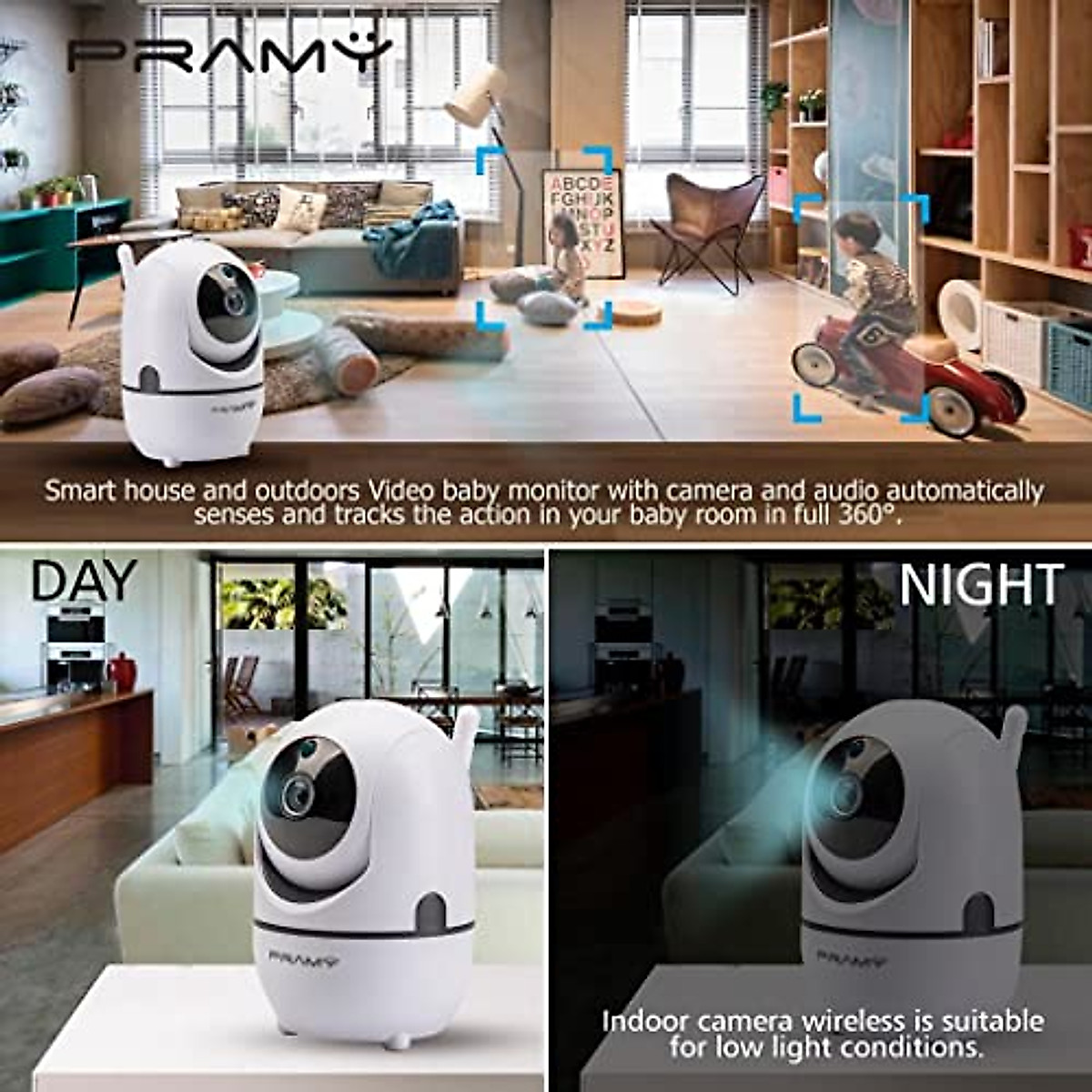 Baby Smart Monitor Home Surveillance WiFi Camera Pet Camera Night Vision App Operated