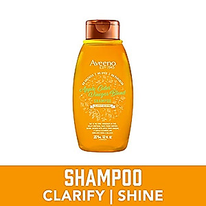 Aveeno Apple Cider Vinegar Shampoo + Conditioner for Balance & High Shine, Daily Clarifying & Soothing Scalp Shampoo for Oily or Dull Hair, Paraben & Dye-Free, 12 Fl Oz