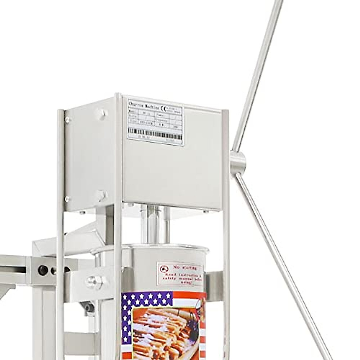 Commercial Churro Maker Machine 3L Manual Churro Filling Machine L-shape Vertical Spanish Donuts Machine Heavy Duty Churro Donut Maker with 5 Nozzles for Home, Restaurant, Bakery