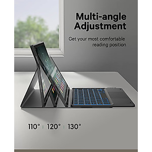 GreenLaw Samsung Galaxy Tab A8 Keyboard Case, Multi-Gesture Smart Touchpad, Magnetic Detachable, Type-C Rechargeable Case with Keyboard for Galaxy Tab A8 10.5 inch (SM-X200/X205/X207), Black