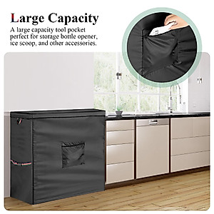 Fentiff Deep Freezer Cover, Waterproof Dustproof Chest Freezer Cover, Freezer Covers for Outside 7.0 Cubic Feet Chest Freezer All Season Protection, Top with Zipper to Open(40"L X 25"W X 35"H)