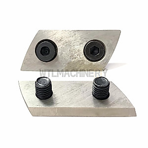 10 Sets Garden Shredder Chipper Blades (20pcs) + Screws (40pcs) Wood Chipper Knives Curved for Wood Chipper Machine Replacement Part Hole Pitch: 35mm