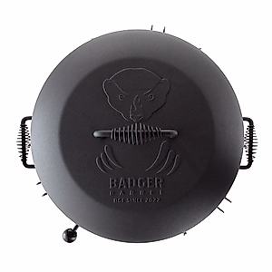 Badger Barrel BBQ - 16" Drum Style Smoker | 2-Tier BBQ Hibachi Grill | Includes 6 hooks, Hanging Rack, Grill Grate and More | Badgers Not Butterflies