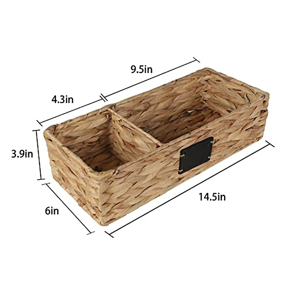 BSTNASI Toilet Tank Basket, Wicker Storage Basket with Handwritten Label, Toilet Paper Storage Basket, Bathroom Baskets for organizing, 2-Pack (Original)