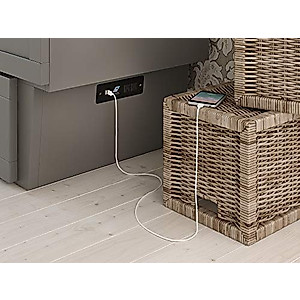 AFI Monroe Murphy Bed Chest with Charging Station, Queen, Grey