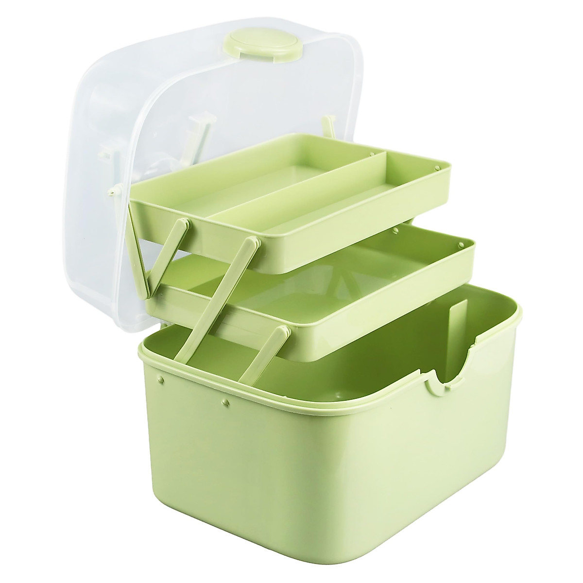 Cqhxvw Craft Organizers and Storage Large Art Supply Storage Three Layer Storage Box Arts and Crafts Box 10.5 X 8.2 X 9in First Aid Medication Organizer Tackle Box Organizer Storage Box with Handle