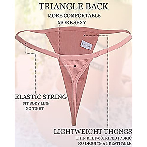FINETOO 10 Pack G-String Thongs for Women Cotton Panties Stretch T-back Tangas Low Rise Hipster Underwear Sexy S-XL (10 pack thongs, Small)