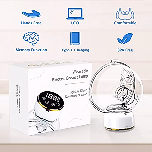 Wearable Breast Pump,Quiet & Hands-Free,Portable,in-Bra Double Electric Breast Pump(Black)