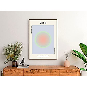Geetez 222 Angel Number Poster, Aura Posters, Angel Number 222 Poster, Colorful Gradient Aura Print, 222 Alignment Poster, Spiritual Aesthetic Room Home Wall Art Decor - 12x18 inch