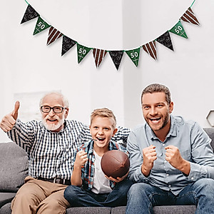 2 Pieces Football Pennant Banner American Football Theme String Flags Banners for Sports Party Decorations