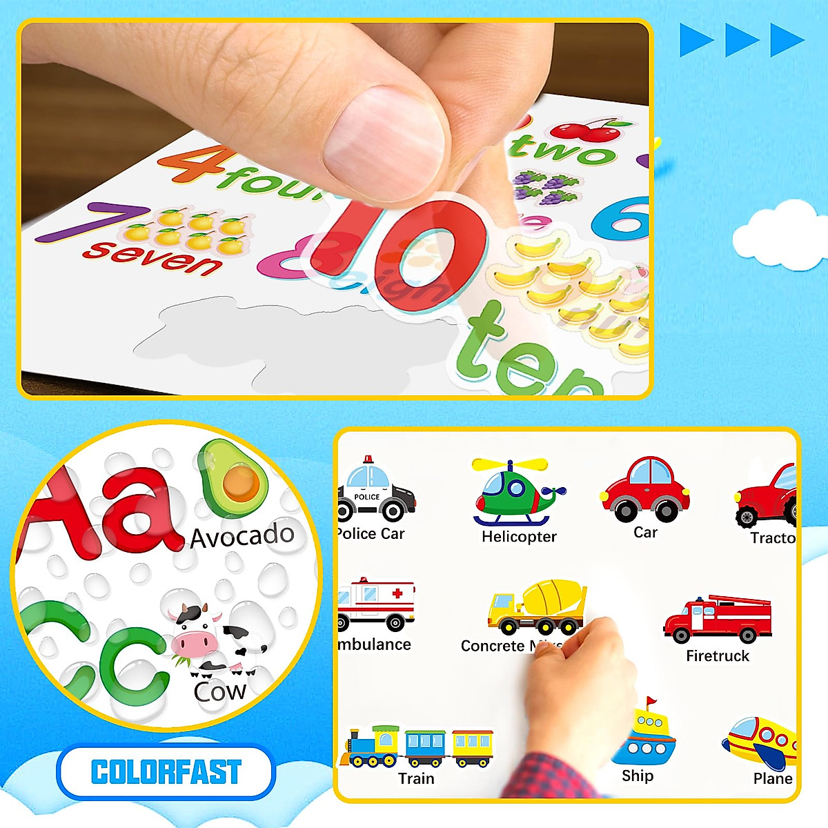 Alphabet Wall Decals for Kids Room ABC Letter Classroom Educational Learning Stickers for Kids Animal Number Wall Decor Peel and Stick Wall Stickers Decals for Bedroom Playroom Wall Decals 12 Sheets