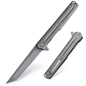 VIFUNCO Pocket Knife for Men, Tanto Folding Knives with Clip, EDC Pocket Knife/Slim Gentleman's Knife with Aluminum Handle, Tactical Knife with Flipper Open & Liner Lock for Outdoor Survival Camping