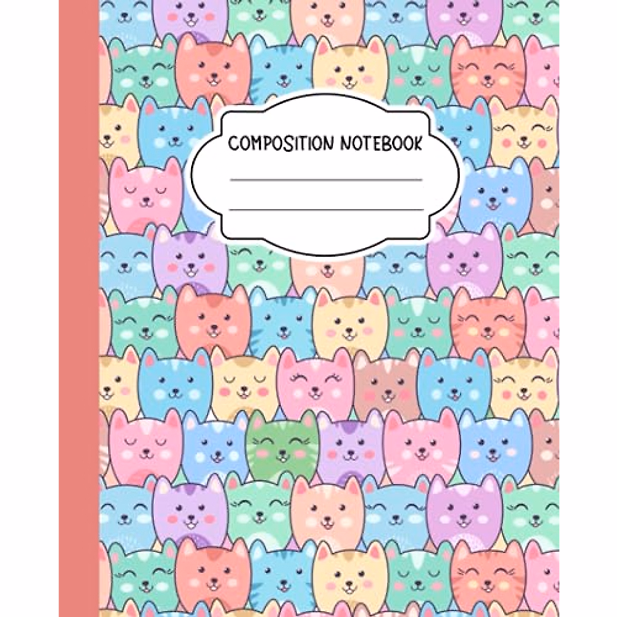 Composition Notebook Cute Kawaii Cats: Wide Ruled Paper Notebook Journal. Wide Lined Workbook for Girls, Boys, Kids, Teens and Students. ( 7.5 x 9.25, 110 Pages )