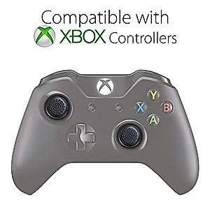 Fosmon [Set of 4] Analog Stick Joystick Controller Performance Extended Thumb Grips for Xbox One | One X | One S | One Elite | Series X/S (Solid Black)