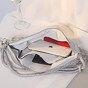 Women's Rhinestones Purses Silver Evening Bag Crystal Clutch Wedding Party Sparkly Hobo Bags for Women (silver)