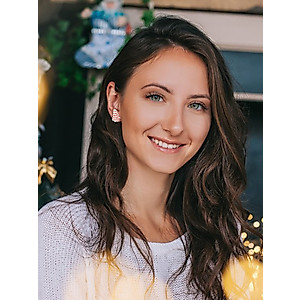 Christmas Tree Cake Earrings for Women Christmas Stud Earrings Christmas Tree Snowflake Acrylic Stud Earrings Christmas for Women (A)…