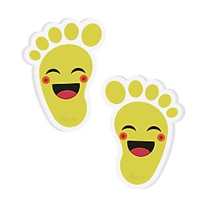 Beautyflier Yellow Cartoon Kids Footprint Stickers (20 Pairs) - Waterproof PVC Material, Self-Adhesive, Social Distance Guides for Nursery, Party, School, Wall & Floor Decor
