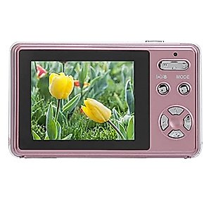 wendeekun Digital Camera, FHD 1080P 40MP Vlogging Camera with 16X Digital Zoom, 2.4 Inch IPS Screen Mini Video Camera, Portable Mini Cameras for Students, Teens, Kids, Adults, Beginners(Pink)