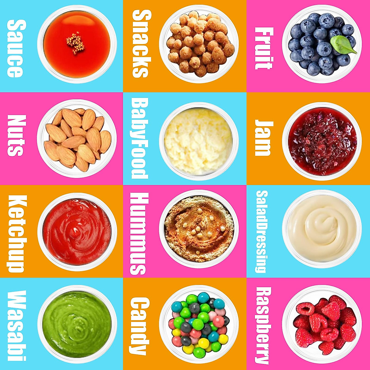 Mumufy 54 Pcs Reusable Salad Dressing Container 1.35 oz Small Sauce Condiment Containers with Lids Leakproof Condiment Cups Plastic Food Container Sets for Lunch Baby Food Storage