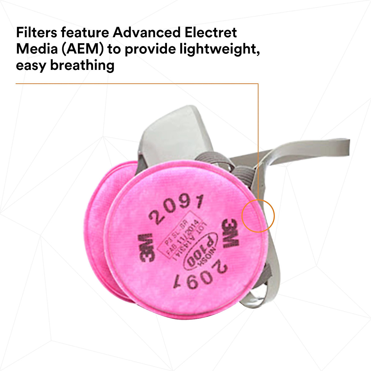 3M Half Facepiece Reusable Respirator Assembly 6391/07003(AAD), Large, P100 Respiratory Protection 051131070030