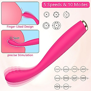 G Spot Vibrator for Women Pleasure, 10 Stimulation Modes & 5 Speeds, Banenu Finger Vibrator Sex Stimulator Tits Clits Clitoris Anal Stimulation Massager Clitoral Vibrator, Adult Sex Toy Pink