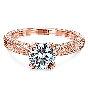 Kobelli Antique Style Moissanite Engagement Ring 1 CTW in 14k Rose Gold, Size 10.5, Rose Gold