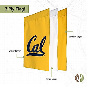 University of California Berkeley Garden Flag Golden Bears Cal UC Banner 100% Polyester (Design F)