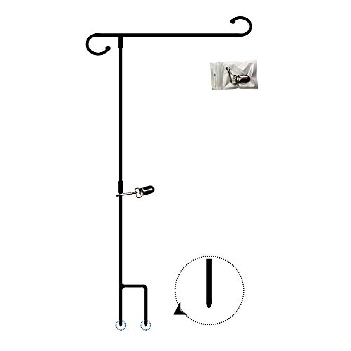 Garden Flag Pole Stand Durable Garden Flag Holder18 X35.5 Yard Banner Pole Stands for Outdoor Display Decorative Flags 12.5"X18" Stake Holder Easy to Assemble