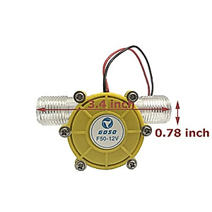 SAVEMORE4U18 10W Water Turbine Generator Micro Hydroelectric DIY LED Power DC 12V Water Flow Generator (Yellow)