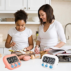 Digital Kitchen Timer for Cooking, Big Digits Loud Alarm Strong Magnetic Backing, Multi-Function Electronic Timer, Classroom Timers for Teachers Kids (White)